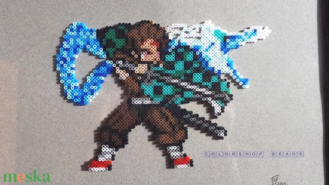 TANJIRO (Demon Slayer) pixel art kép- Meska.hu