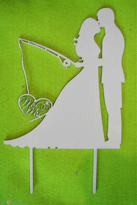 Fehér fa Horgász Torta dísz- Meska.hu