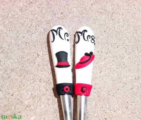 Kalap és cilinder Mr. és Mrs. páros kanál- Meska.hu