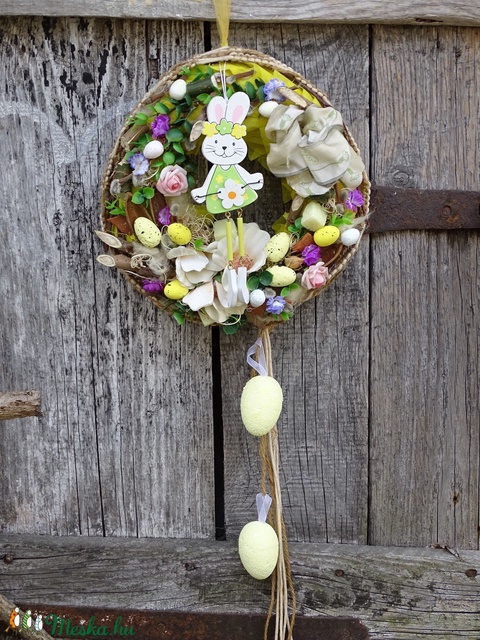 Kikelet- nyuszikás,tavaszi,húsvéti ajtódísz.koszorú,kopogtató- Meska.hu