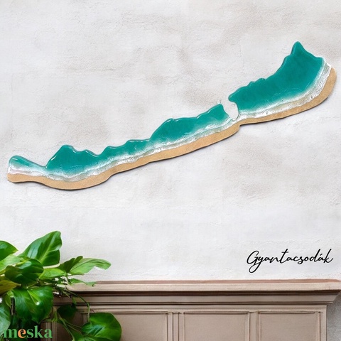 ZÖLD BALATON, HOMOKOS PARTTAL - EPOXI GYANTA FALIKÉP 88 CM ...