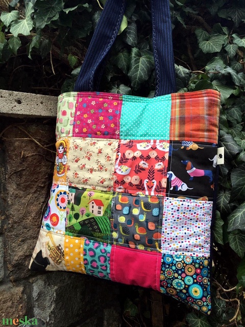I LOVE COLOURS. XL patchwork shopper.- Meska.hu