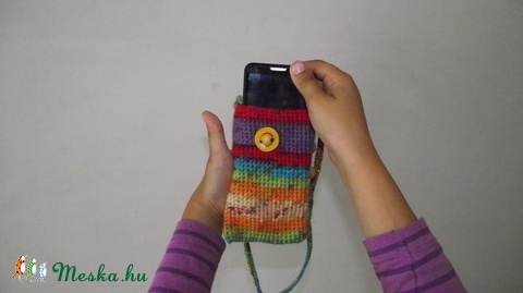 Woodstock...Gombos telefon tartó, nyakba is akasztható - Amigurumi ...