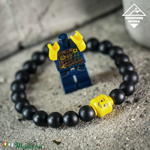 LEGO fejes ónix ásvány karkötő- Meska.hu