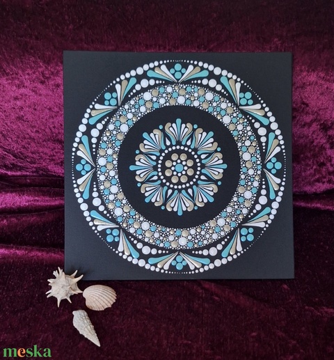 Lelki nyugalom kézzel festett (ponttechnika) Mandala 25x25cm - Meska.hu