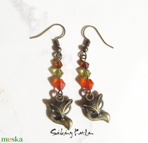 Kis róka fülbevaló- Meska.hu