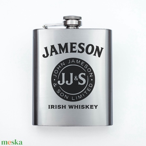 Gravírozott fém flaska - Jameson- Meska.hu
