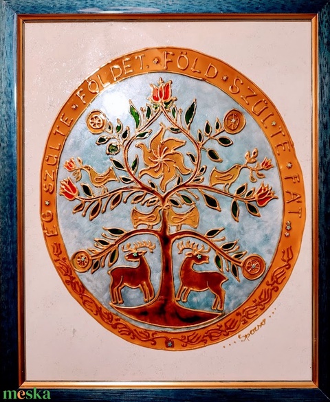 Életfa- Hun. Életfa csodaszarvasok-kal mandala formában. Népies ...