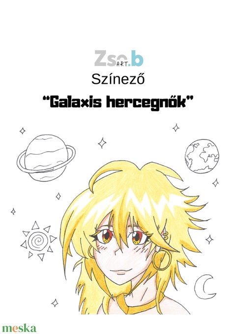 'Galaxis hercegnők' nyomtatható anime színező- Meska.hu