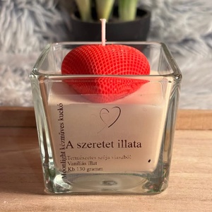 A szeretet illata pohár gyertya- Meska.hu
