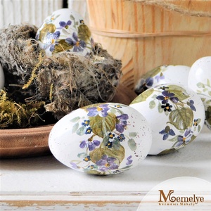 Kézzel festett ibolyás fa húsvéti tojás - Meska.hu